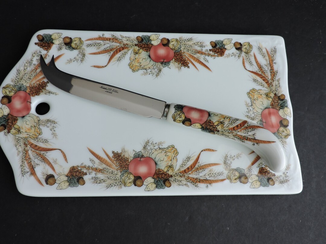 Autumn Cornucopia Cheese Plate With Knife Andrea by Sadek Ceramic ...