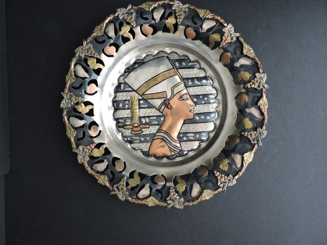 Egyptian Pharaoh Metal Tray King Tut Platter Made in Egypt ...