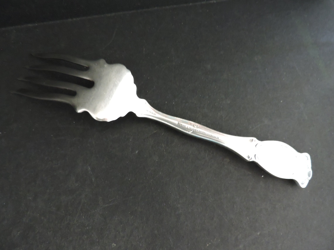 Antique Meat Fork Victorian Serving Utensil Silver Tableware ...