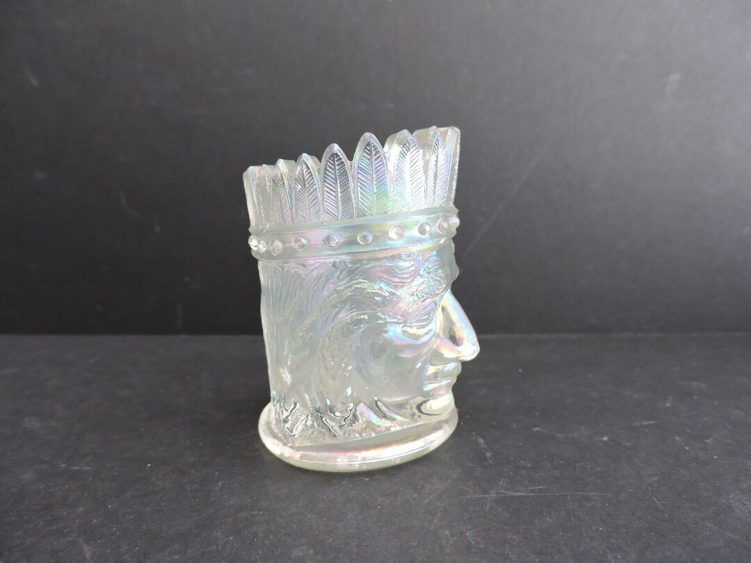 St Clair Indian Glass Toothpick Holder Opalescent Glass Toothpick ...