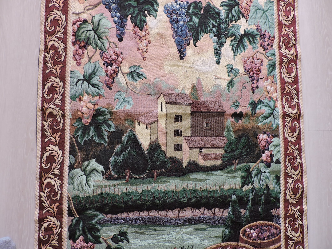 Italy Wall Tapestry Large Vintage Grape Arbor Fabric Wall Hanging ...
