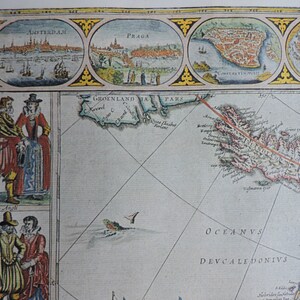 Europe Map Reproduction of 1665 Vintage Style Geographical Continent ...