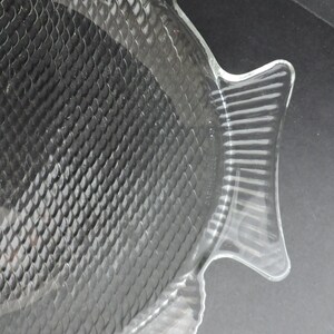 Large Glass Fish Platter Vintage Clear Serving Plates Fish Scale Design ...