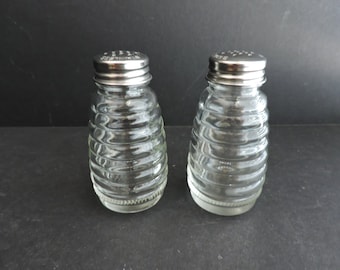 Pink Glass Salt & Pepper Shakers With Silver Tops | Vintage Kitchen ...