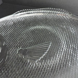 Large Glass Fish Platter Vintage Clear Serving Plates Fish Scale Design ...