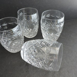 Crystal Water Glass Tumblers Set of 4 Vintage Elegant Glassware Wedding ...