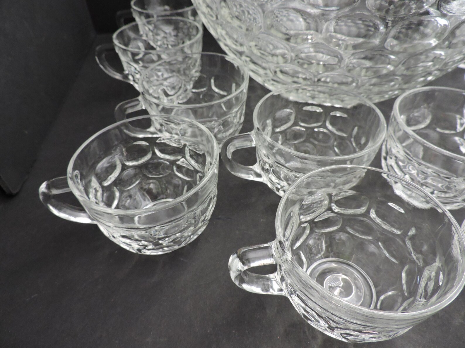 Glass Punch Bowl Set Vintage 1960's Federal Yorktown Party Drink Server ...