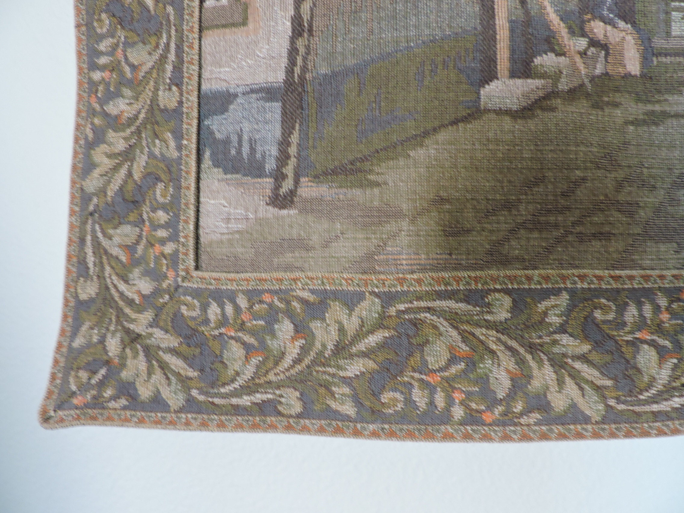 European Wall Tapestry Vintage Fabric Hanging Decor Lined Tapestry With ...