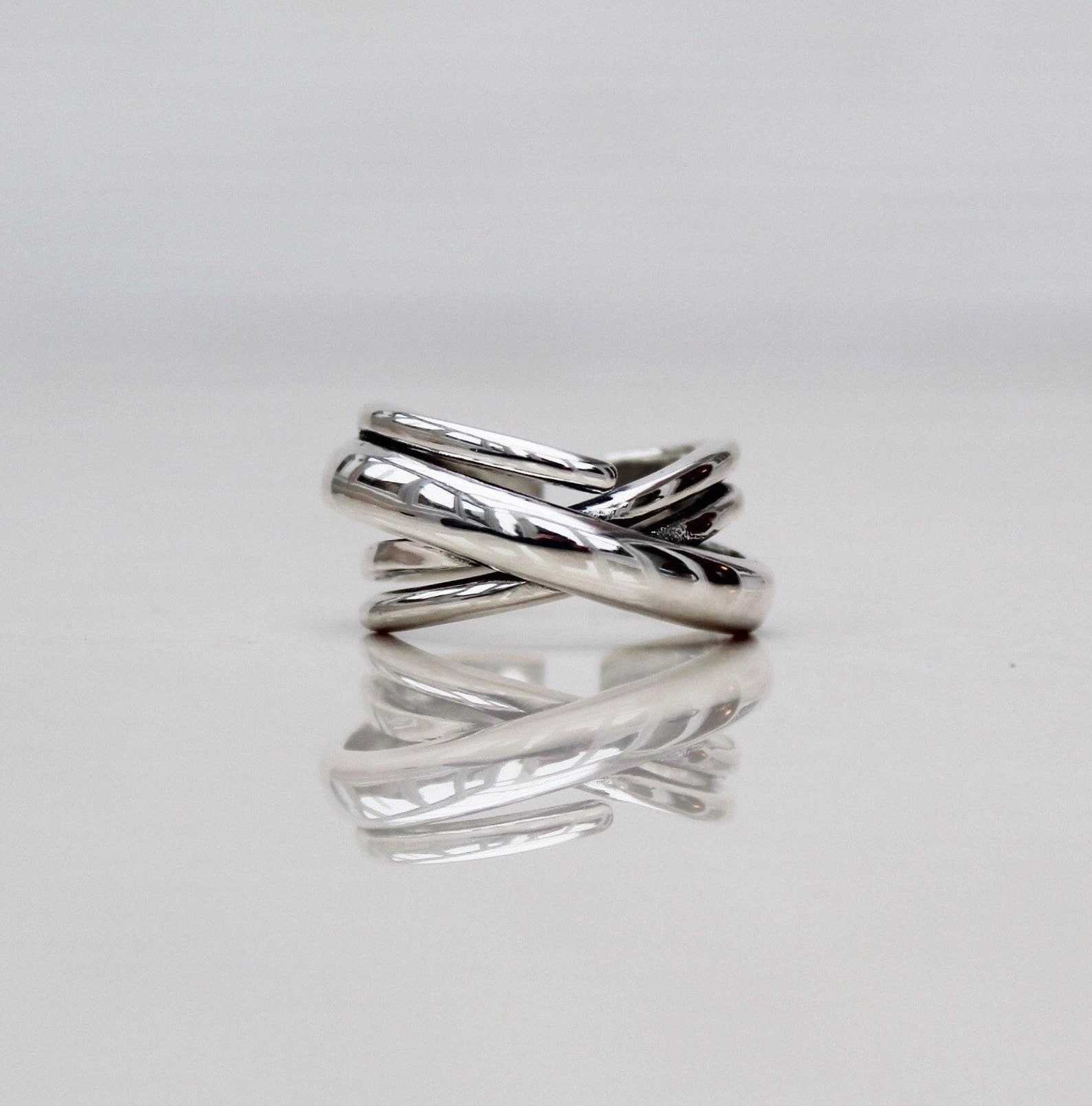 Chunky Sterling Silver Ring , Silver Statement Ring , Simple Silver ...