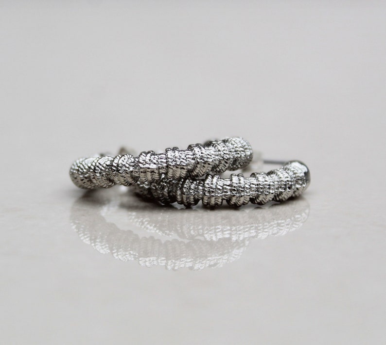 Chunky Silver Hoop Earrings Chunky Hoops Modern Geometric - Etsy