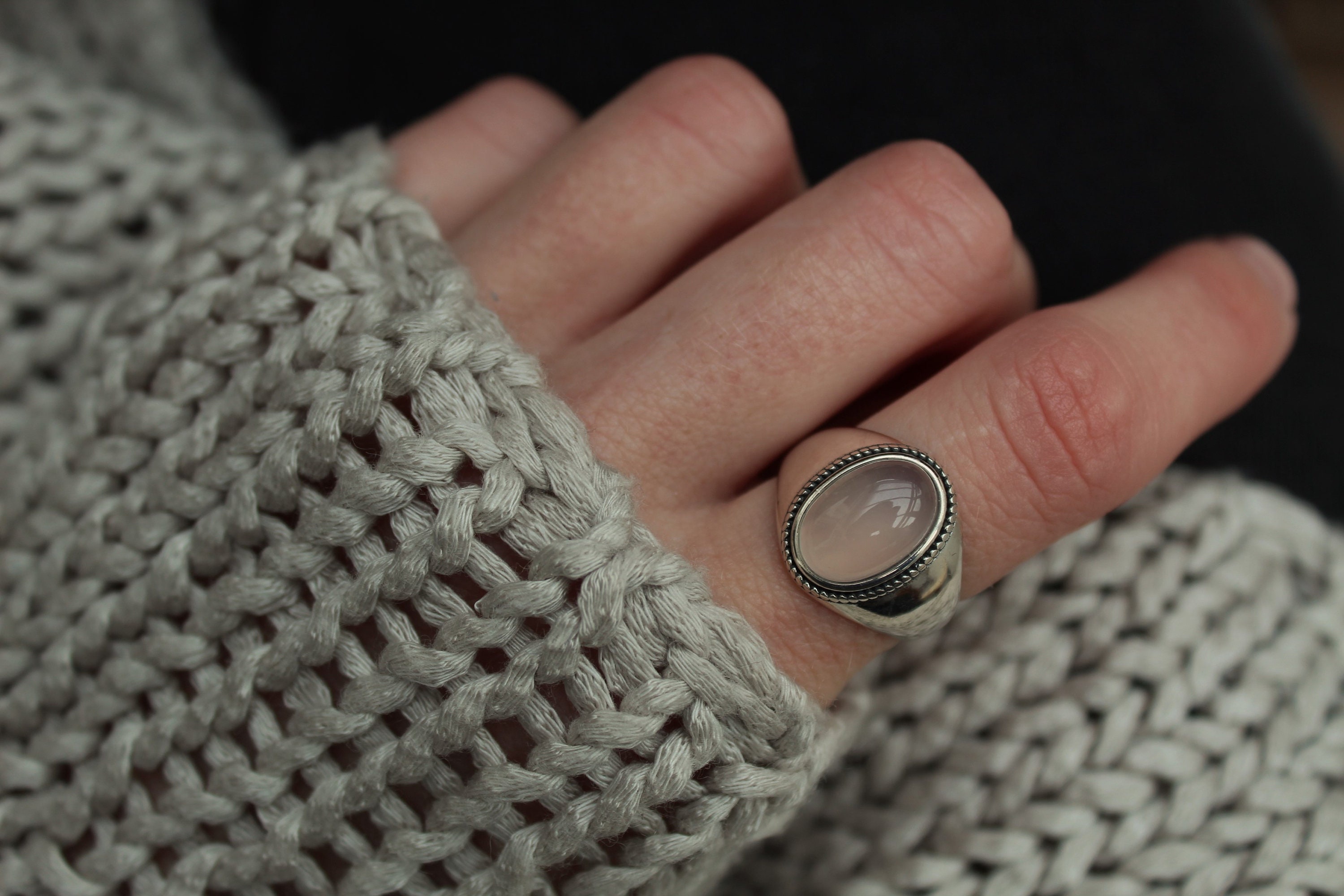 Chunky Sterling Silver Grey Agate Ring Modern Geometric - Etsy UK