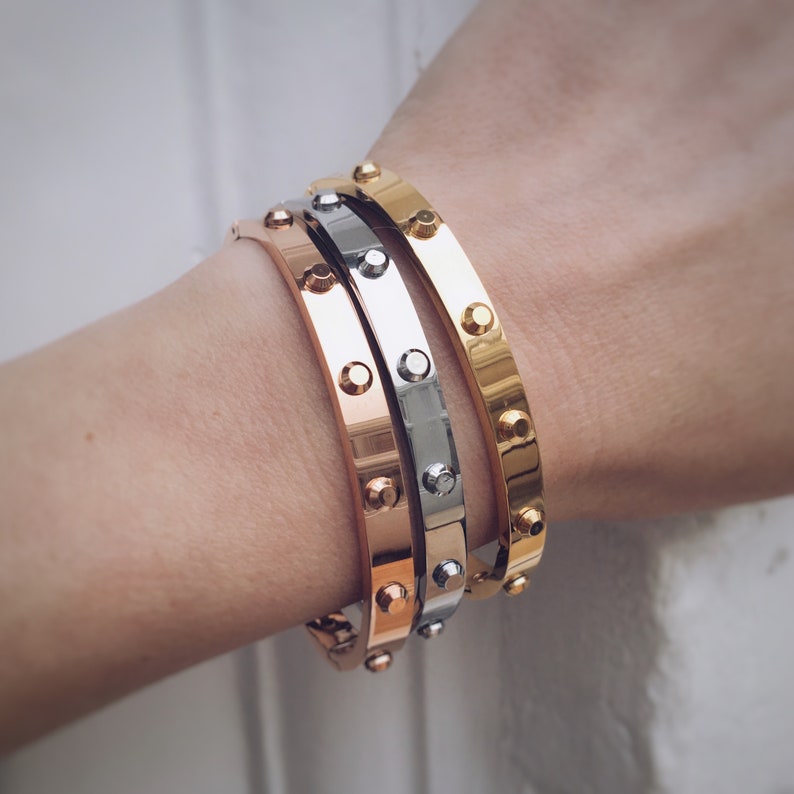 Chunky Silver Bangle Modern Gold Bangle Chunky Bracelet - Etsy