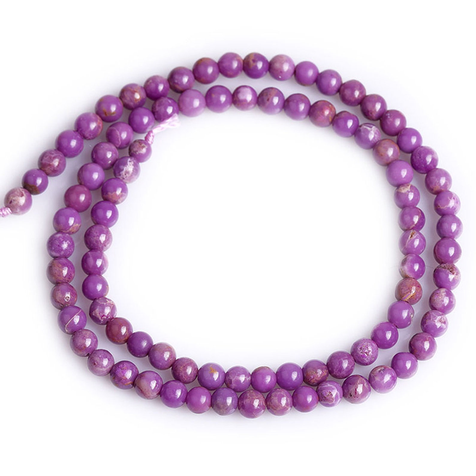 Purple Phosphosiderite Beads Natural Gemstone Beads Round | Etsy