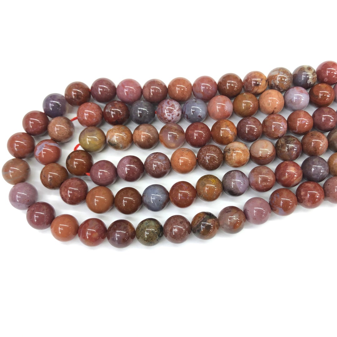 Red Portuguese Agate Gemstone Beads, Round Stone Beads 4-10mm, 15 ...