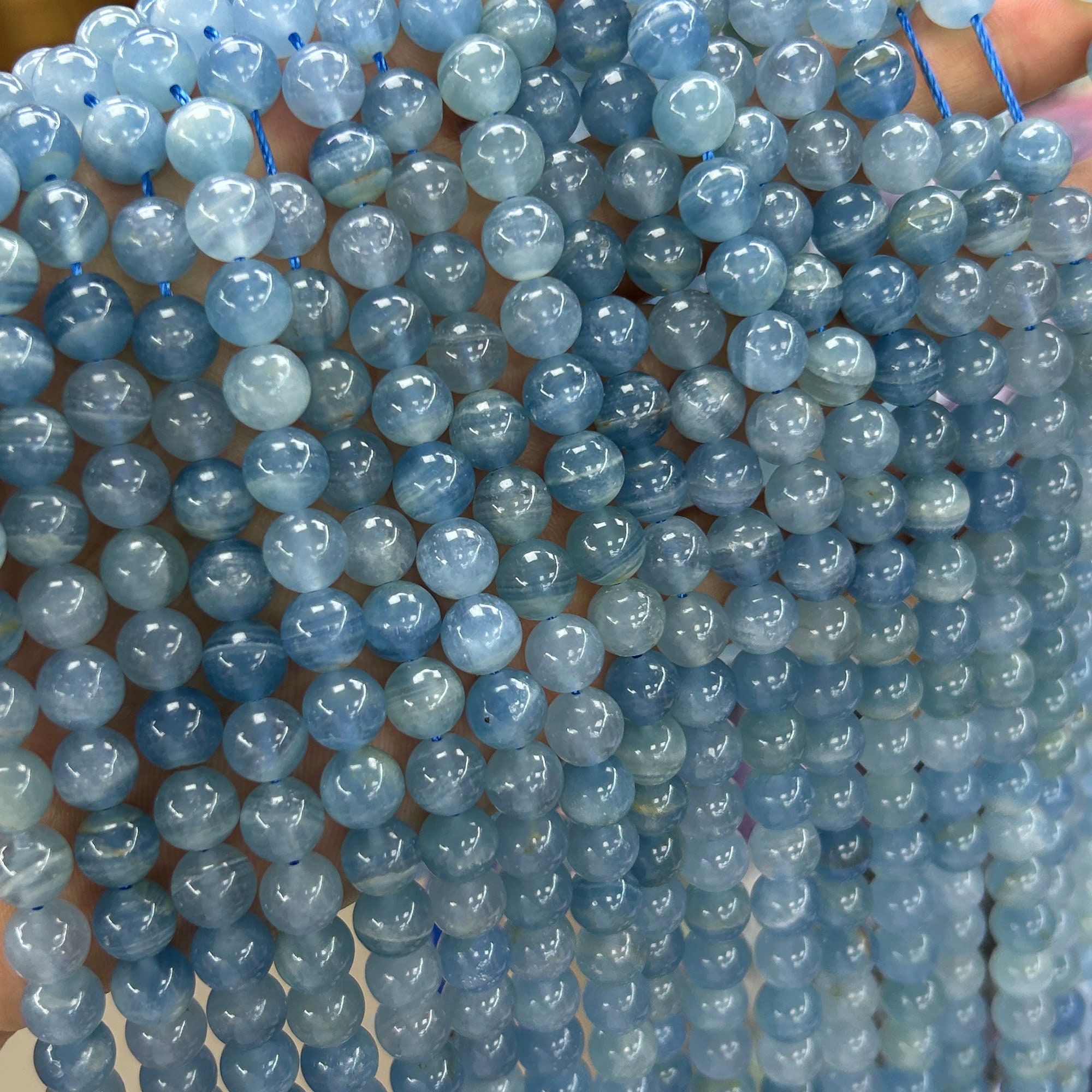 Blue Calcite Stone Beads, Natural Gemstone Beads Round 6mm 8mm 10mm 15 ...