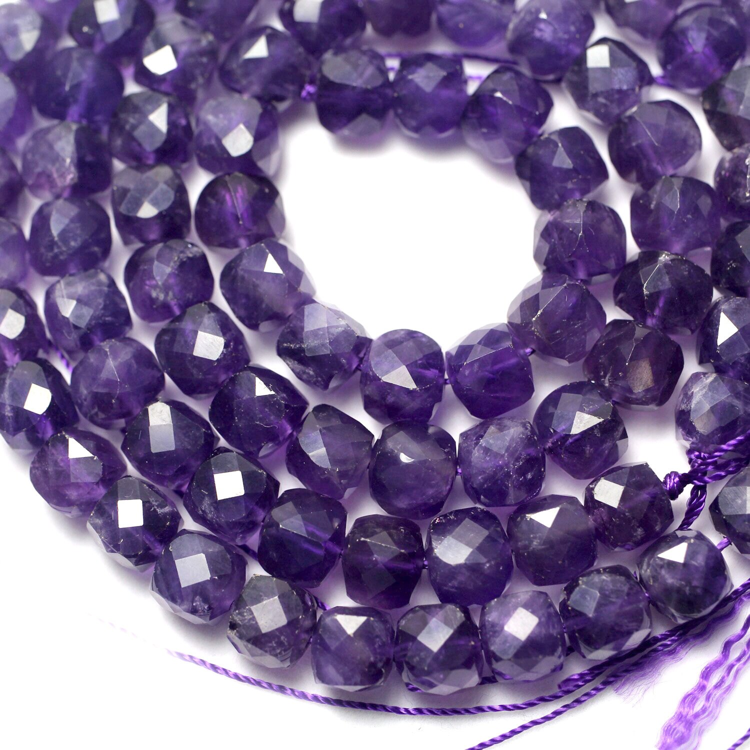 Amethyst Cube Faceted Beads Natural Genuine Gemstone Beads - Etsy
