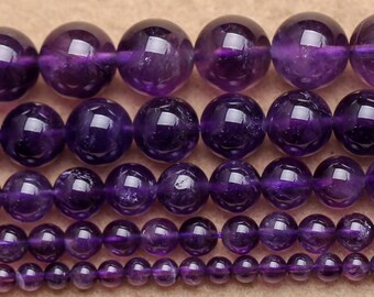 Grade A Natural Amethyst Beads Smooth Round 4mm-12mm 15.4 - Etsy