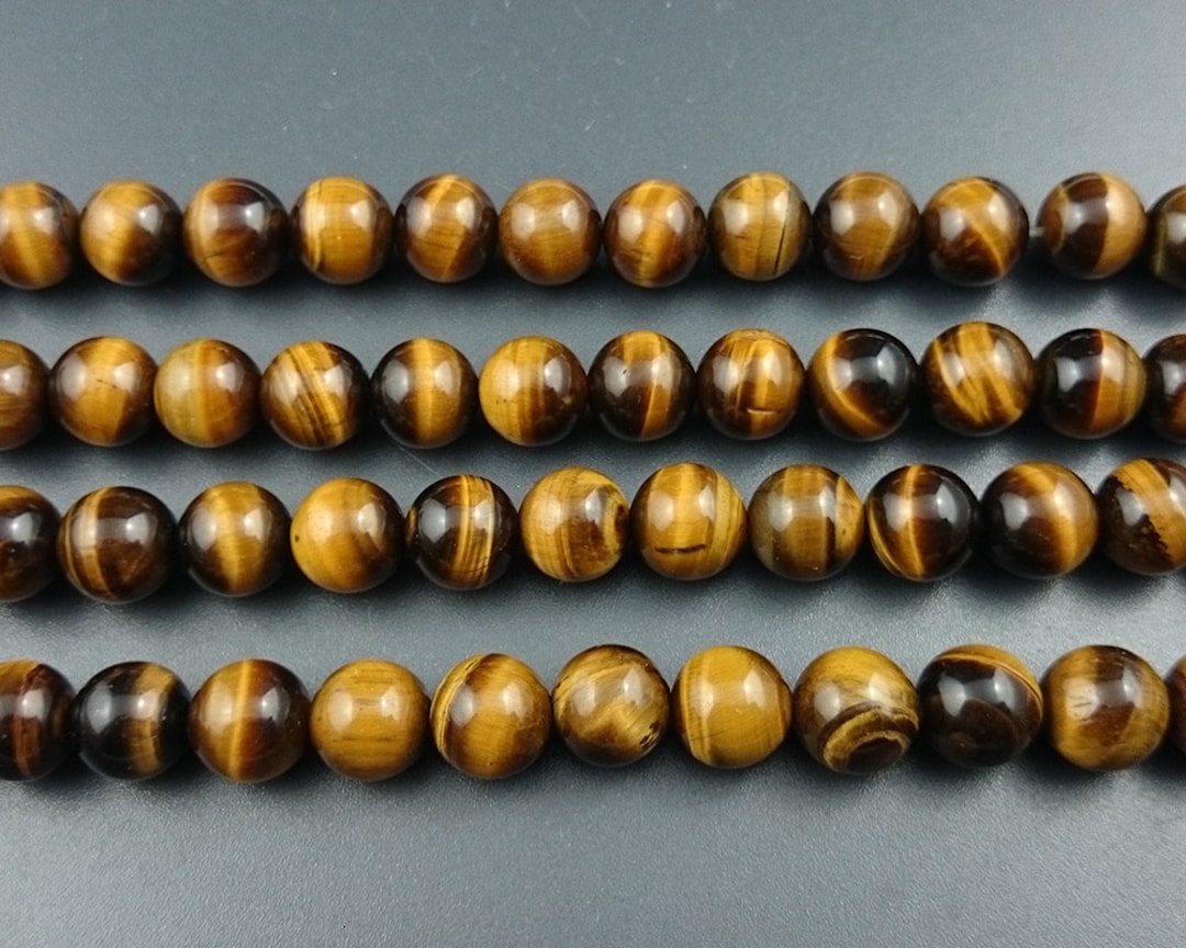 Yellow Tiger Eye Gemstone Beads, Round Stone Beads, 15'' Strand - Etsy
