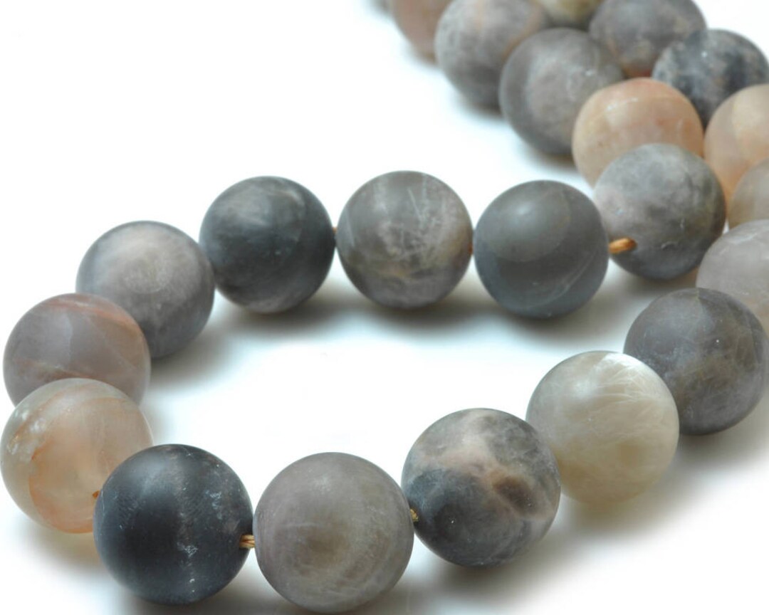 Gray Sunstone Matte Beads Natural Gemstone Beads Round Stone - Etsy