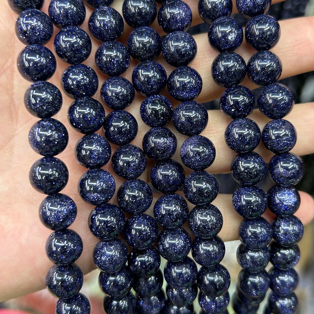 Blue Sandstone Beads, Smooth Round Gemstone Beads 4mm 6mm 8mm 10mm 12mm ...