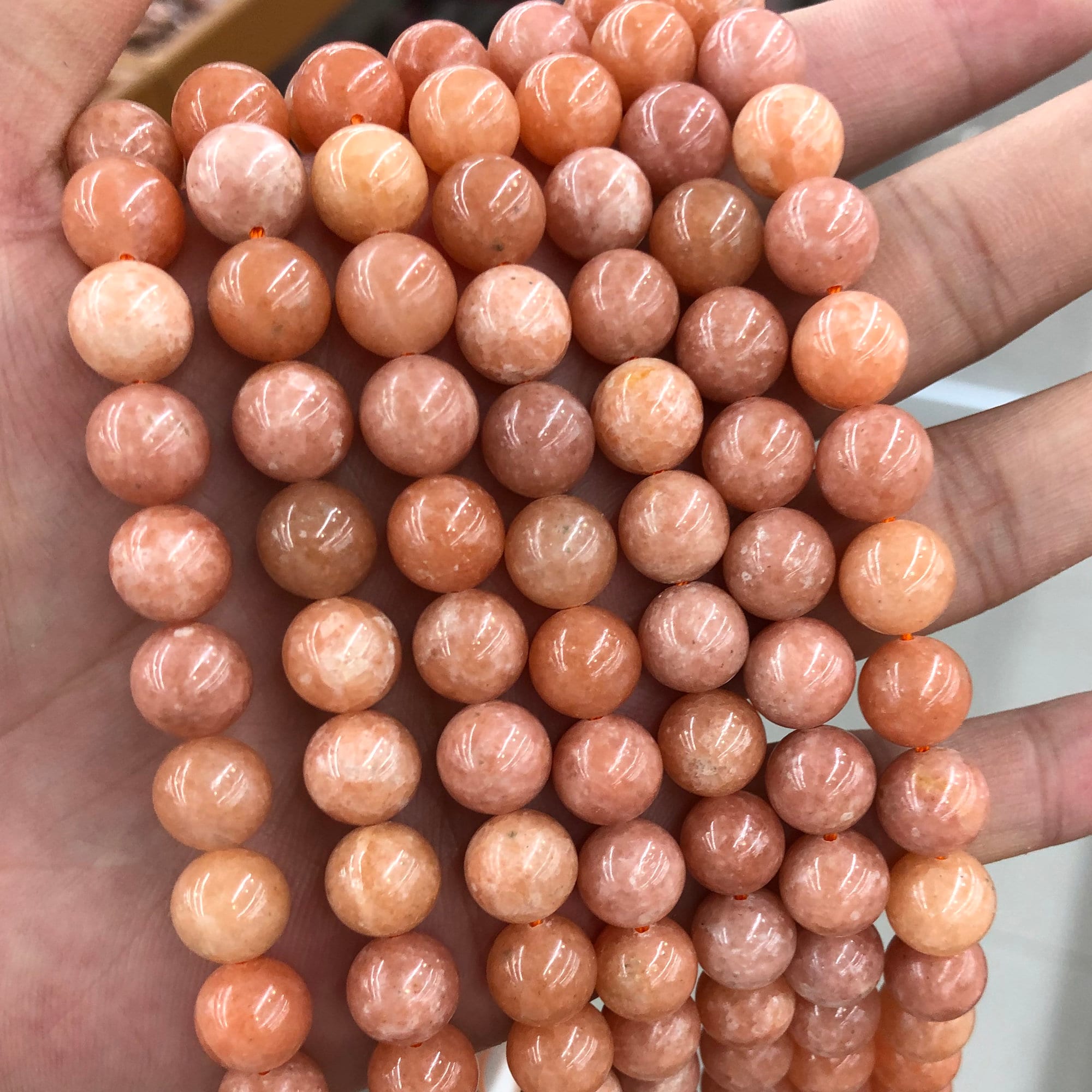 Orange Calcite Beads Natural Gemstone Beads Round Stone | Etsy