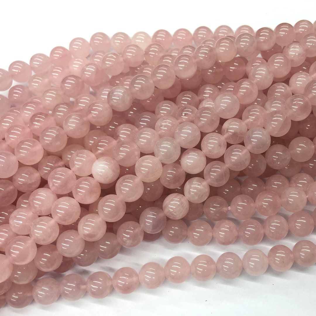 Genuine Rose Quartz Stone Beads, Natural Gemstone Beads, Round Loose ...