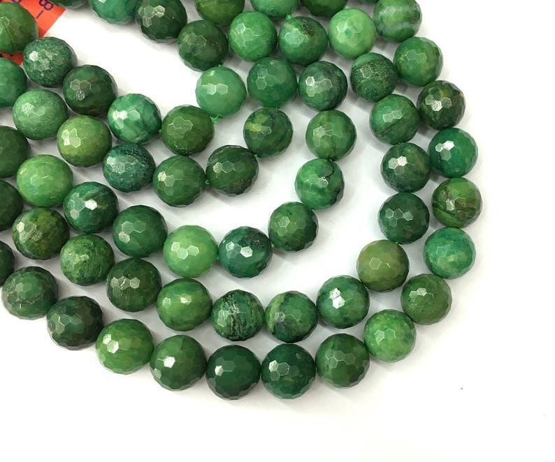 African Jade Faceted Beads Natural Gemstone Beads Round - Etsy