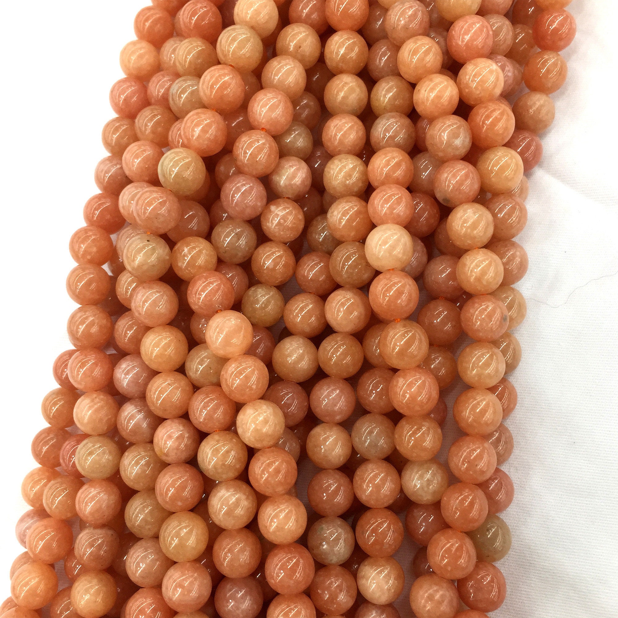 Orange Calcite Beads Natural Gemstone Beads Round Stone | Etsy