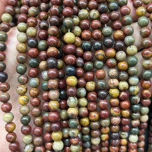 Red Picasso Jasper Beads, Natural Gemstone Beads, Stone Beads 4mm 6mm ...