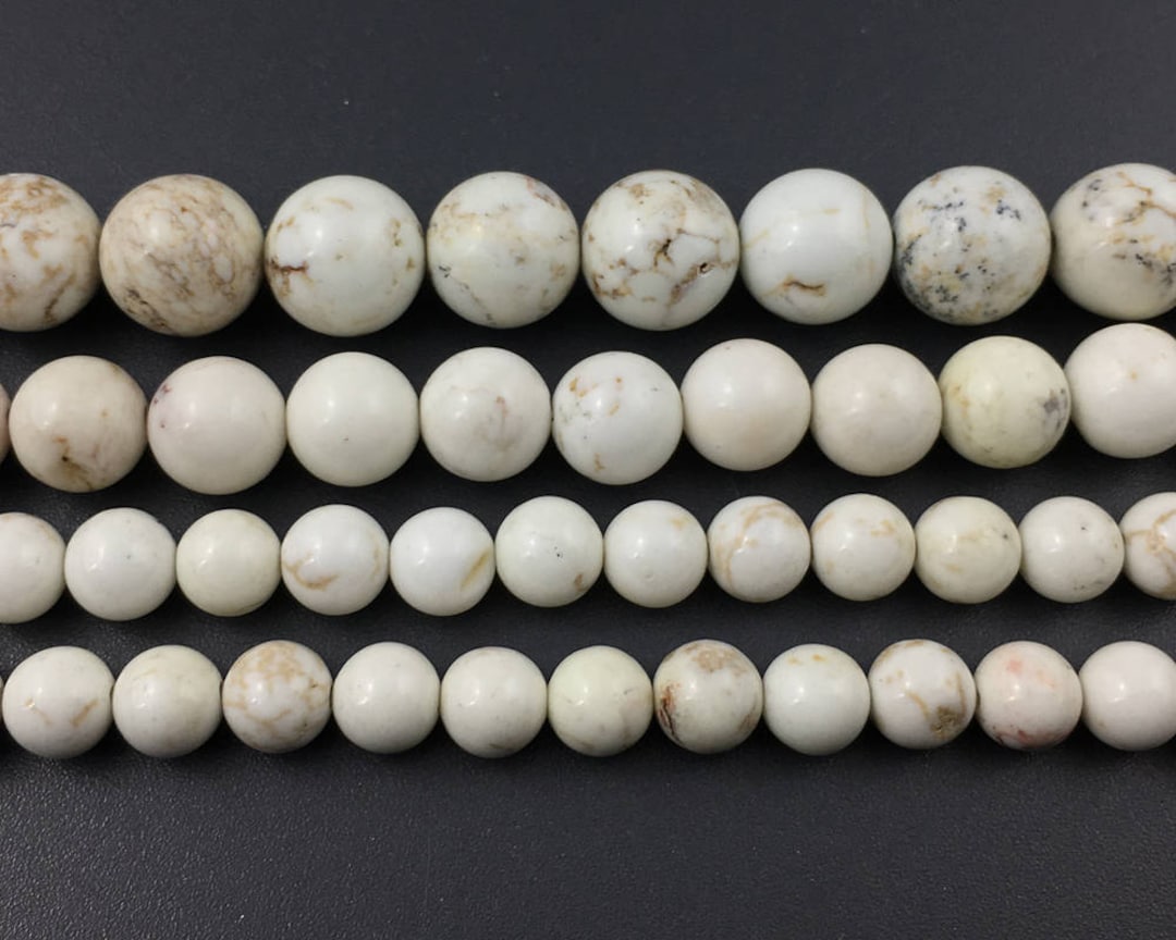 White Magnesite Stone Beads, Natural Gemstone Beads, 4mm 6mm 8mm 10mm ...