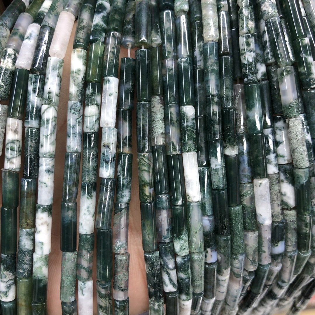 4x13mm Tree Agate Beads Tube Beads Natural Gemstone Beads - Etsy