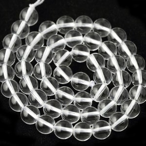 A Clear Crystal Quartz Stone Beads, Natural Gemstone Beads, Round Loose ...