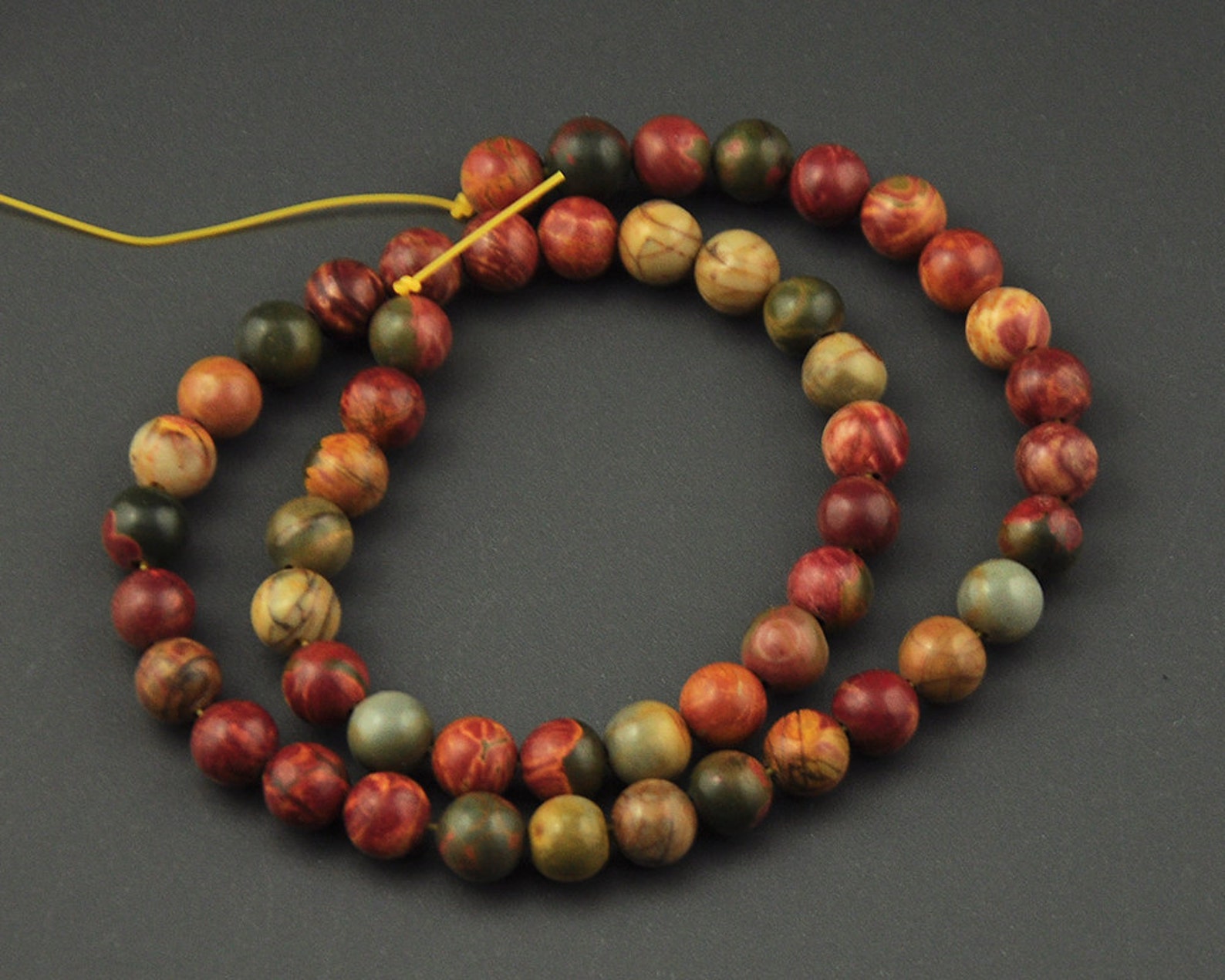 Red Picasso Jasper Beads Natural Gemstone Beads Round Loose | Etsy