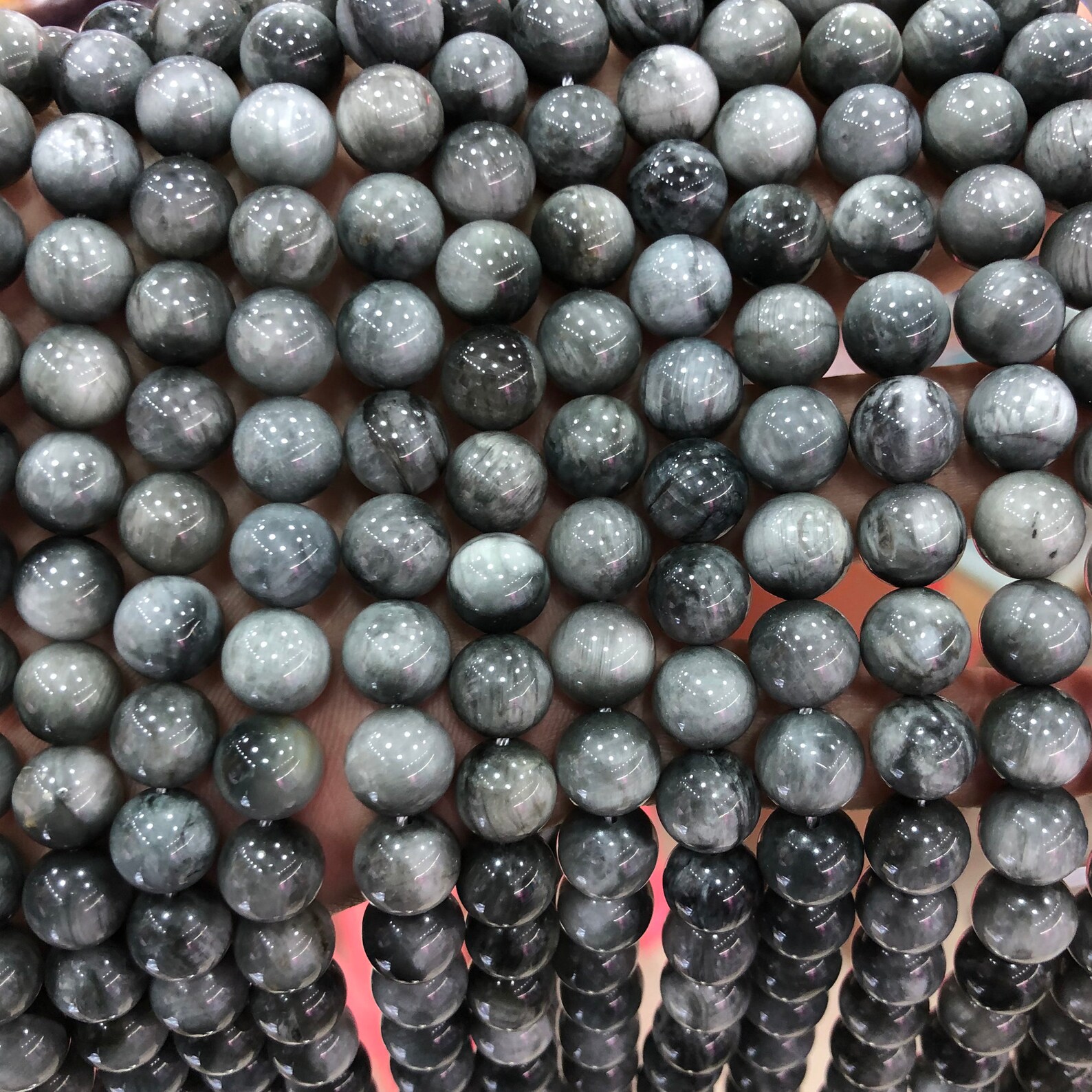 Hawk Eye Stone Beads Natural Gemstone Beads Round Black Gray - Etsy