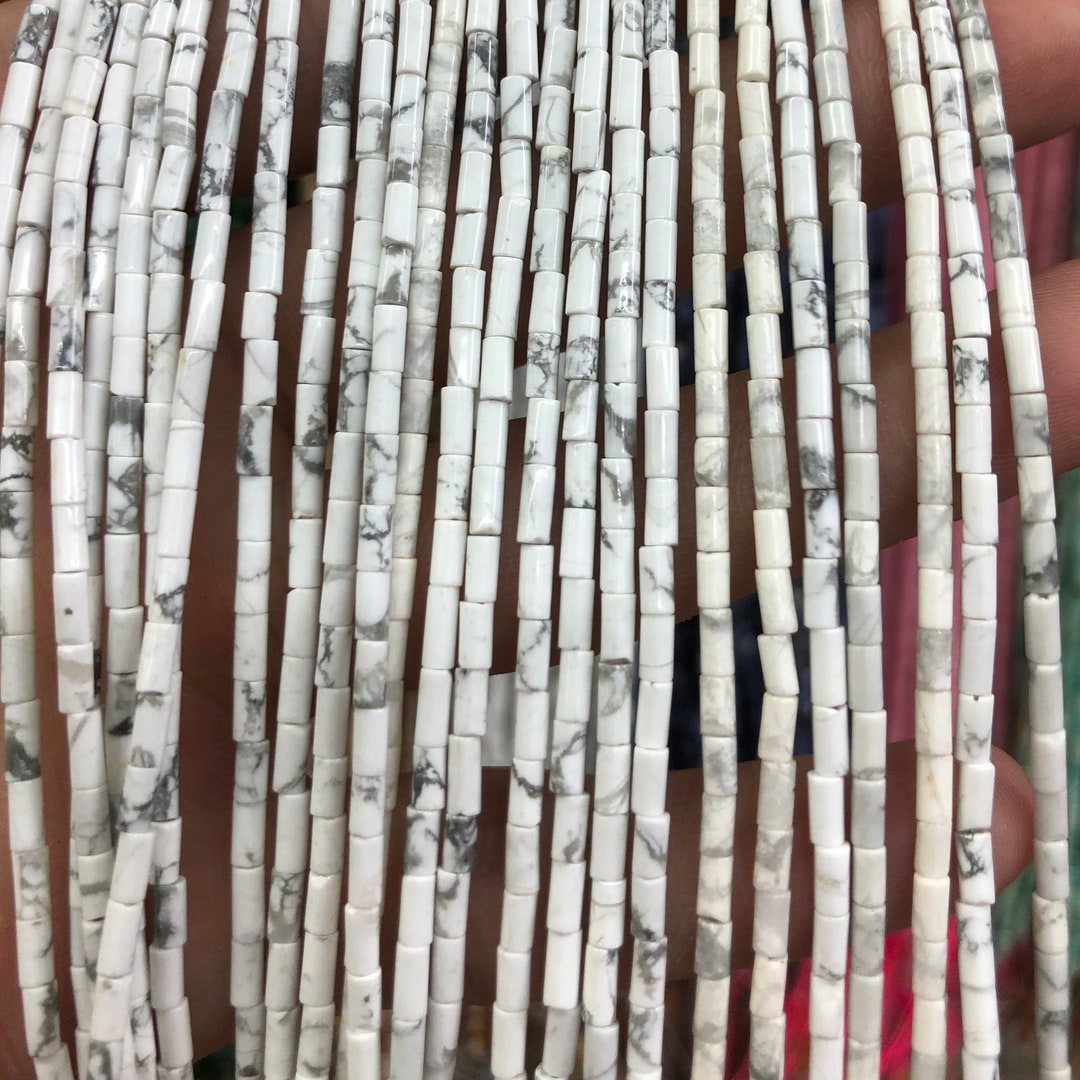 Howlite Tube Stone Beads, Natural Gemstone Beads, Spacer Beads for ...
