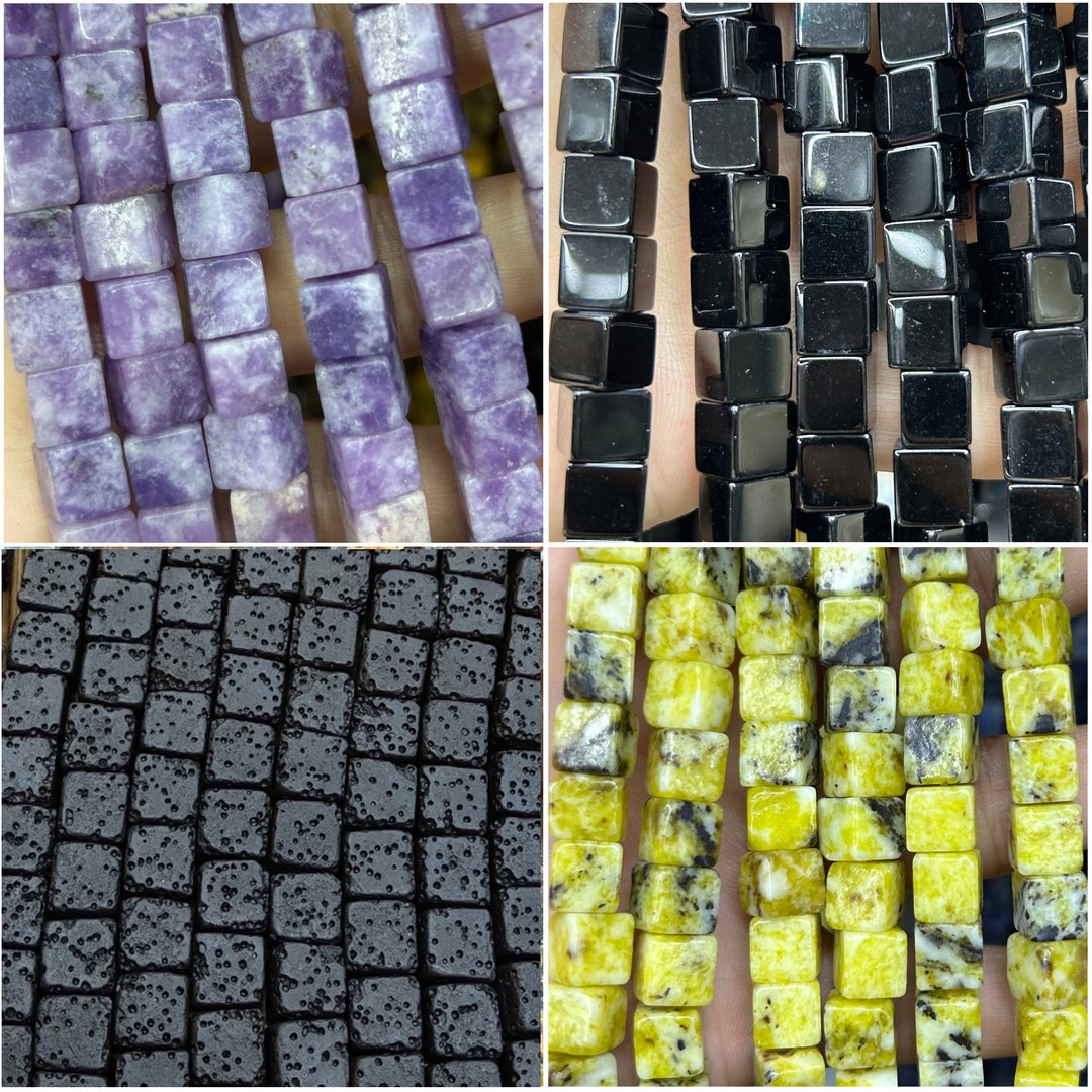 Natural Cube Stone Beads for Jewelry Making Lava Cube, Onyx Cube ...