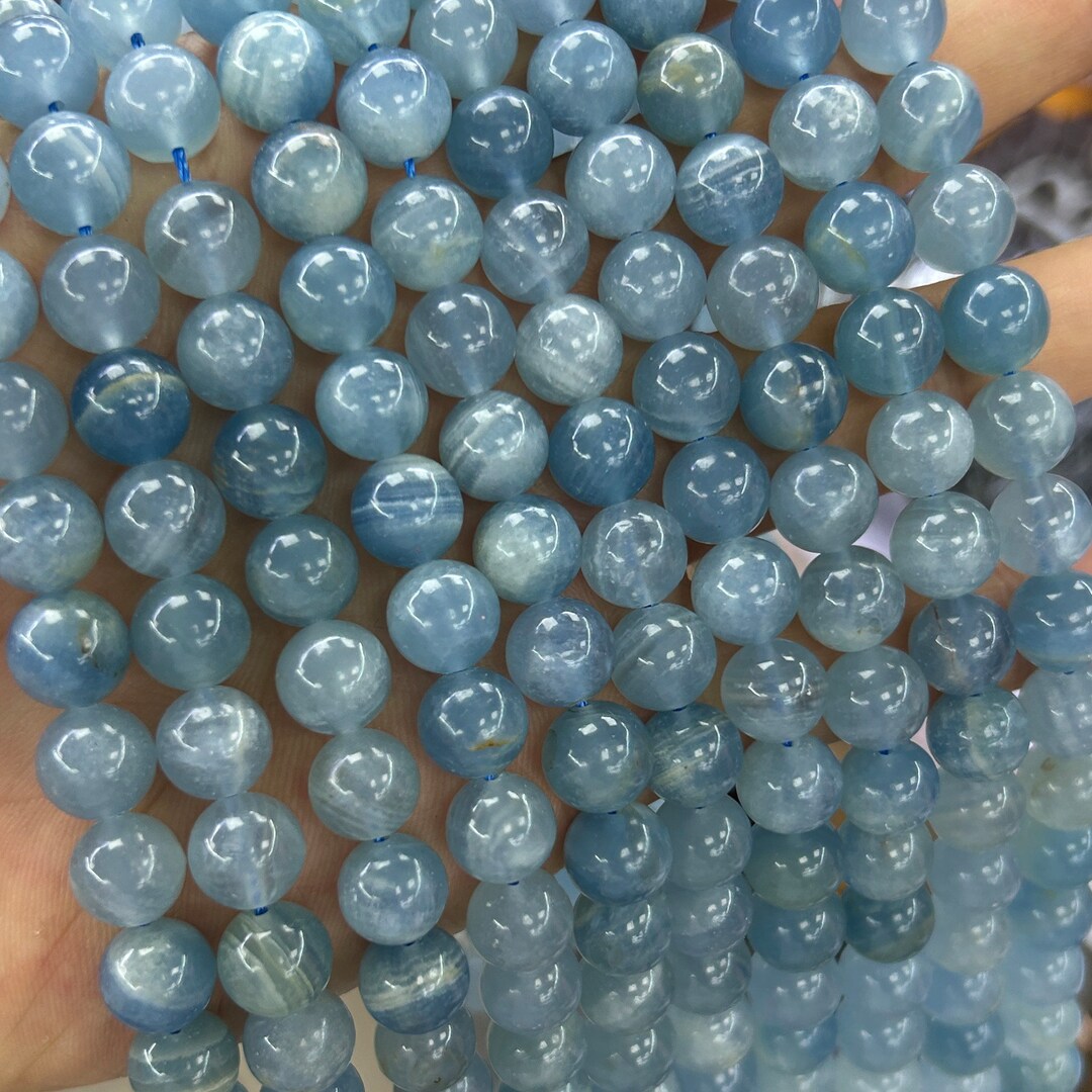 Blue Calcite Stone Beads, Natural Gemstone Beads Round 6mm 8mm 10mm 15 ...