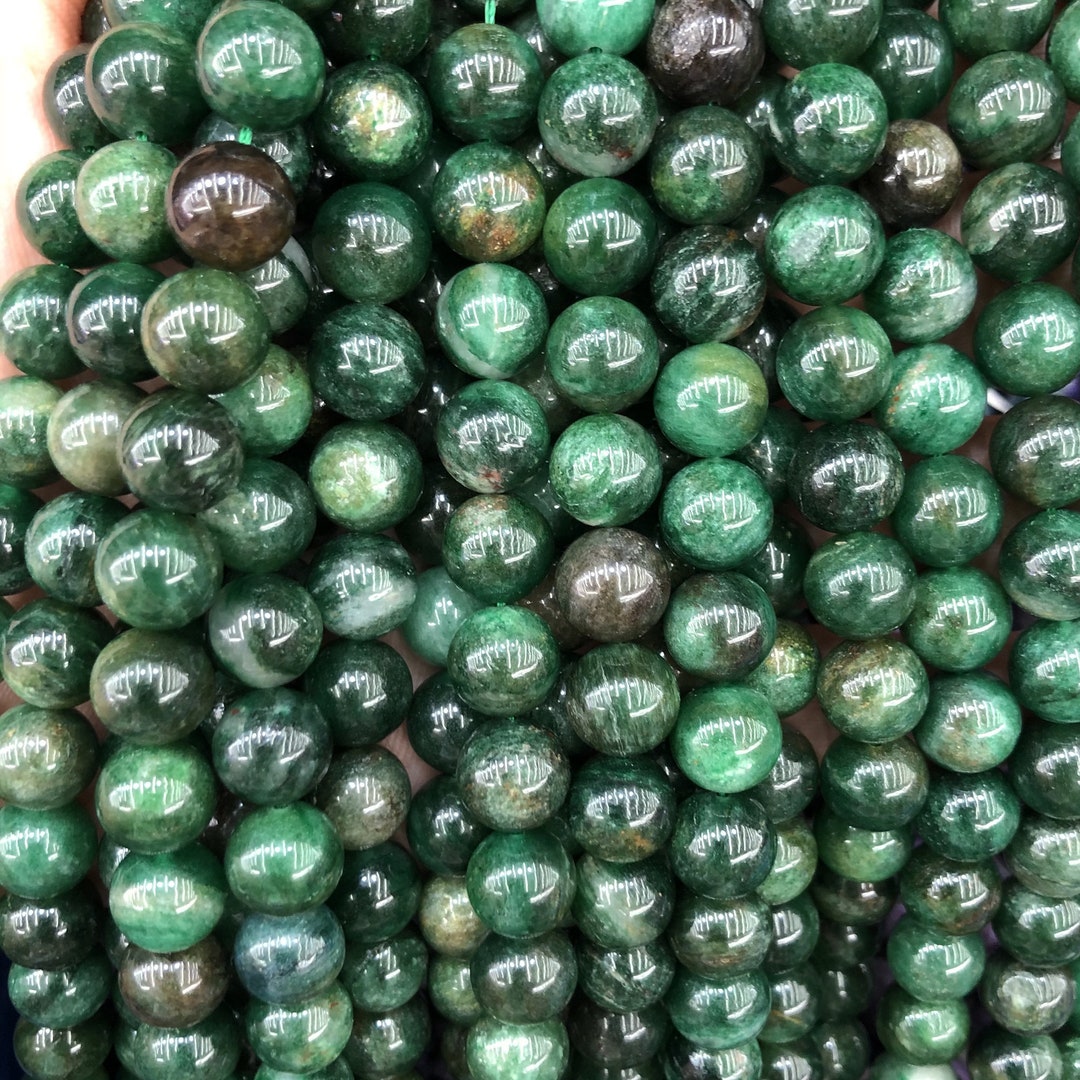 Green Fuchsite Beads, Natural Gemstone Beads, Mica Crystal Stone Beads ...