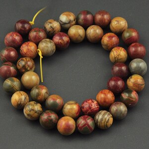 Red Picasso Jasper Beads Natural Gemstone Beads Round Loose - Etsy