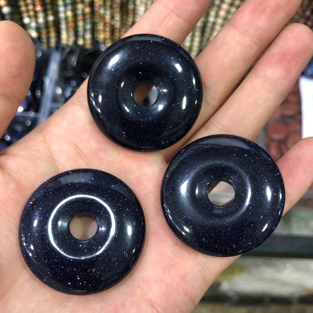Blue Sandstone Pendant Beads Natural Gemstone Beads 25mm - Etsy