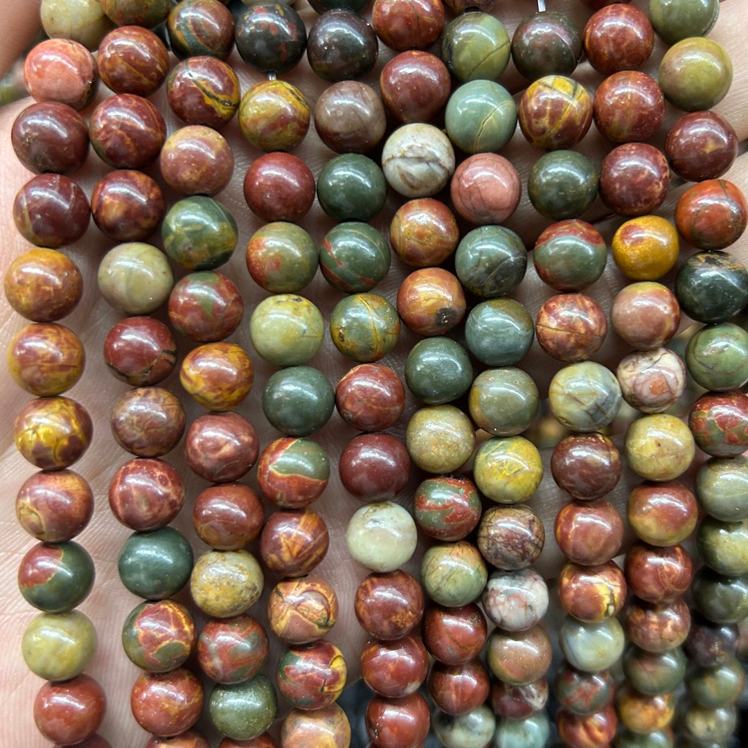 Natural Red Picasso Jasper Gemstone Beads, 4mm-12mm, 15'' Strand - Etsy
