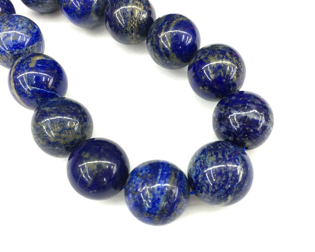20mm Genuine Lapis Lazuli Beads, Natural Gemstone Beads, Round Stone ...