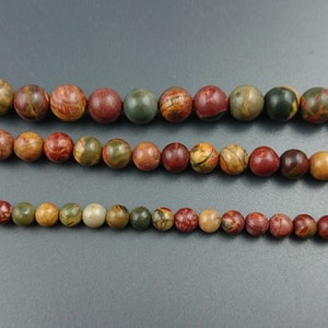 Red Picasso Jasper Beads Natural Gemstone Beads Round Loose - Etsy