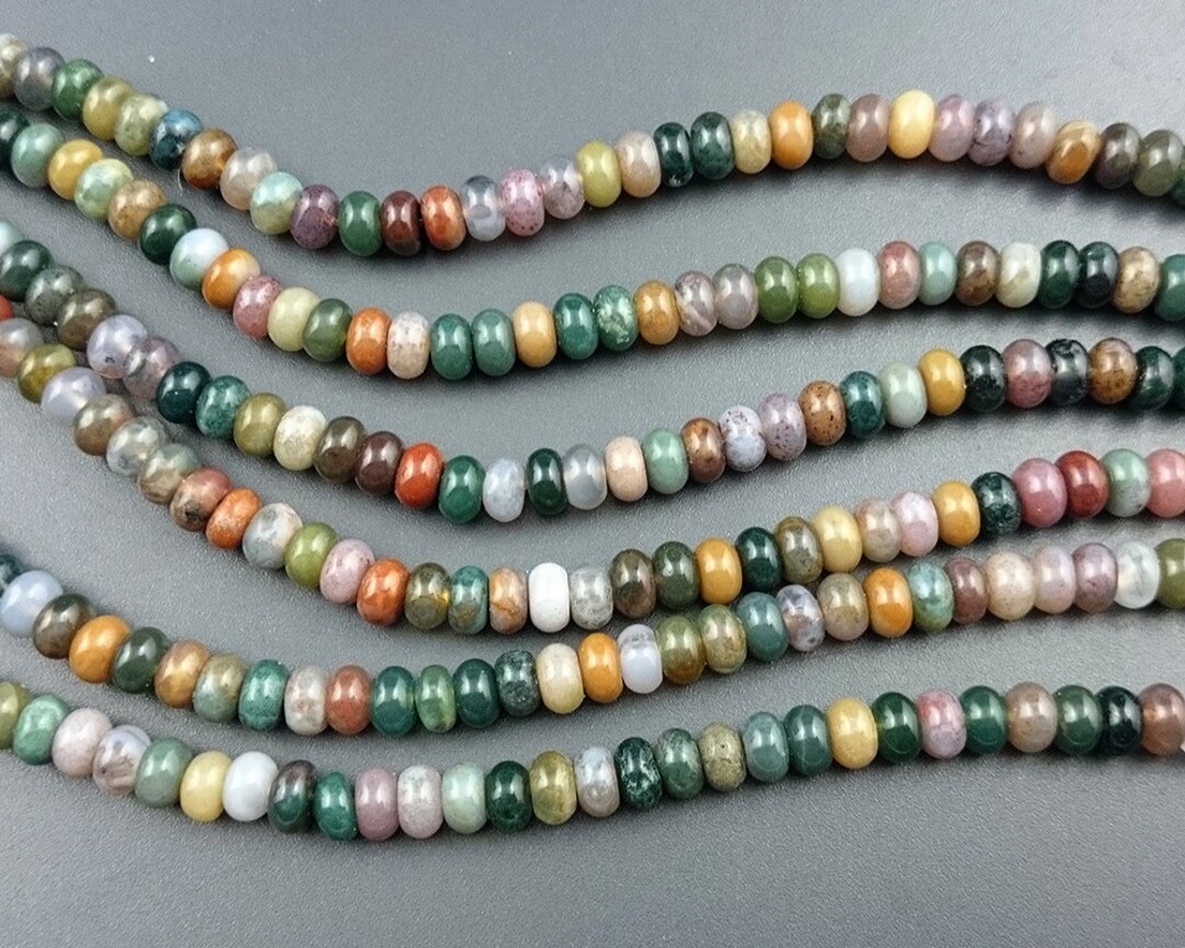 Fancy Agate Stone Beads Natural Gemstone Beads Rondelle - Etsy