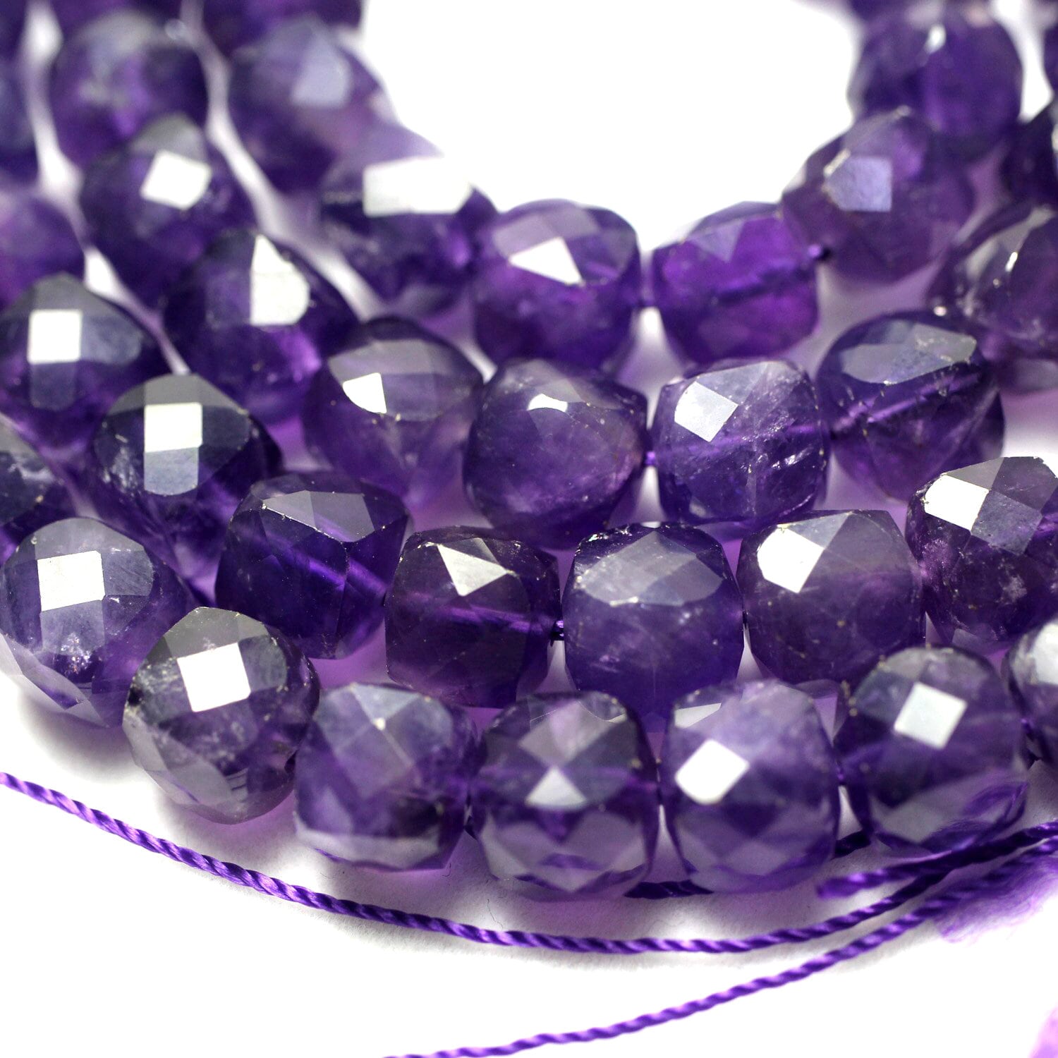Amethyst Cube Faceted Beads Natural Genuine Gemstone Beads - Etsy
