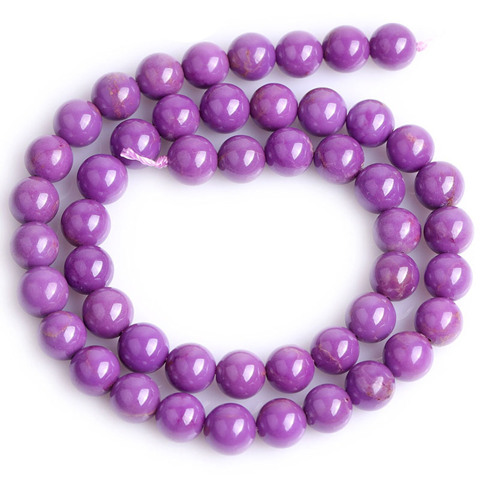 Purple Phosphosiderite Beads Natural Gemstone Beads Round | Etsy