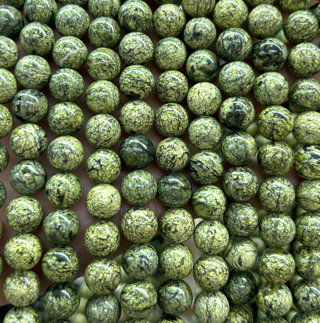 Serpentine Beads, Natural Gemstone Beads, Round Stone Beads 8mm 10mm 15 ...