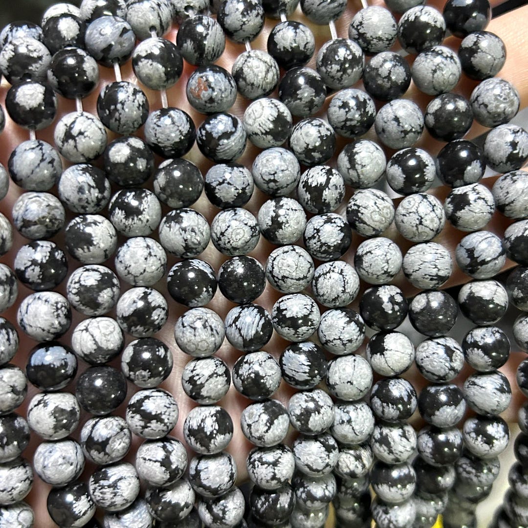 Snowflake Obsidian Stone Beads, Natural Gemstone Beads, Round Loose ...