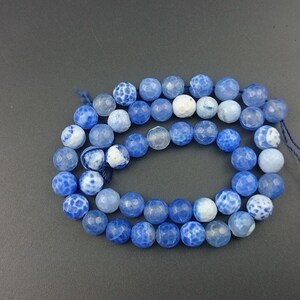Blue Fire Agate Faceted Beads Natural Gemstone Beads Round - Etsy