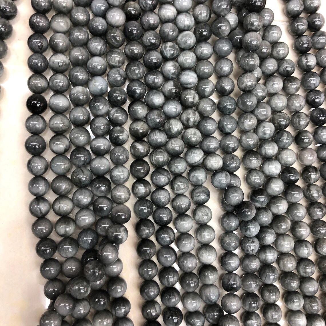 Hawk Eye Stone Beads Natural Gemstone Beads Round Black Gray - Etsy